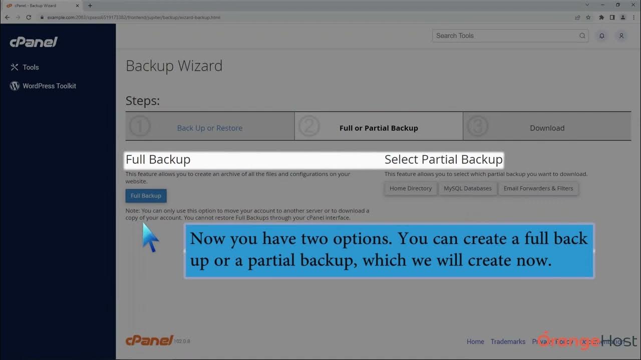 How to Download Backup using cPanel with OrangeHost - YouTube