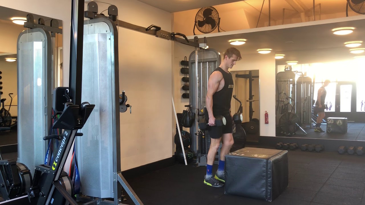Dumbbell Box Step Ups - YouTube