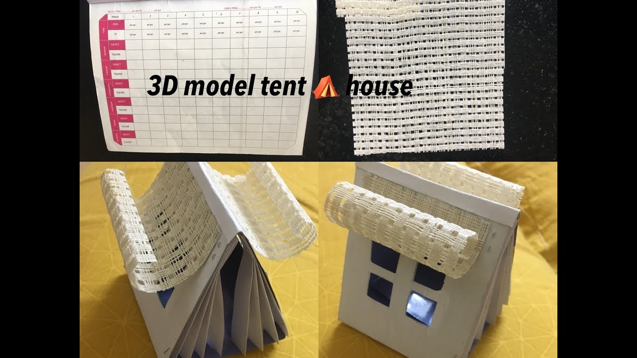 Paper 3D model tent ⛺️ house - YouTube