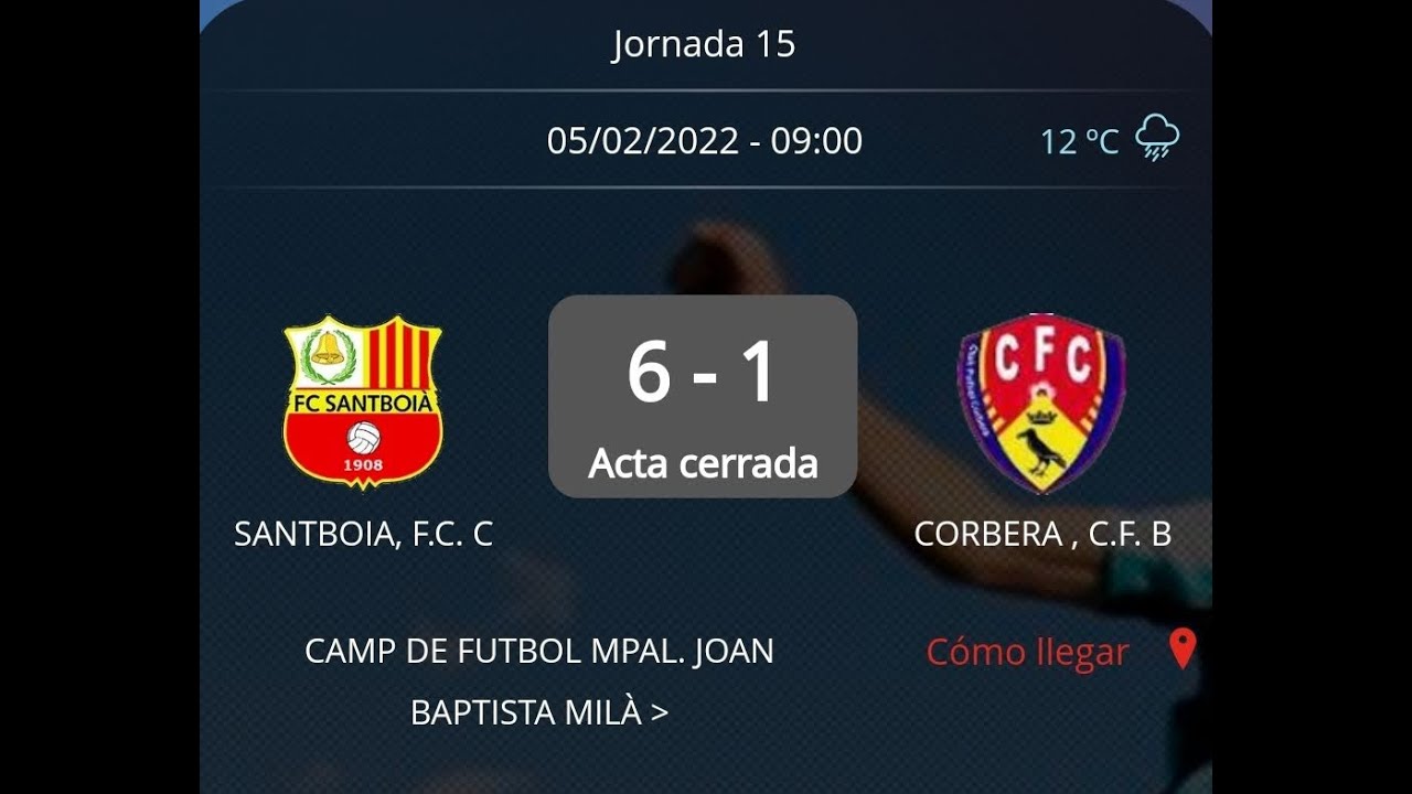 Fc Sant Boia PrBj C- Fc Corbera PrBj C 05/02/2022 - YouTube