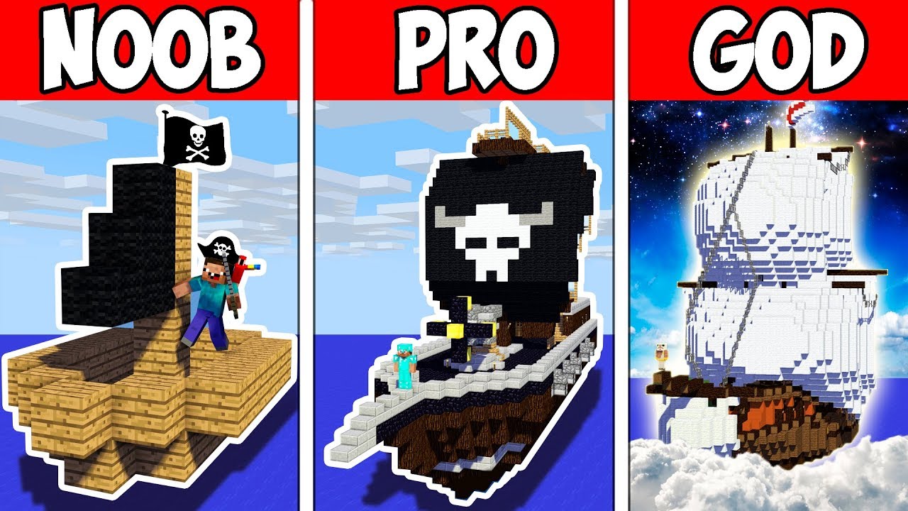 Minecraft NOOB vs PRO vs GOD : SECRET BLOCK PIRATE BOAT in Minecraft ...