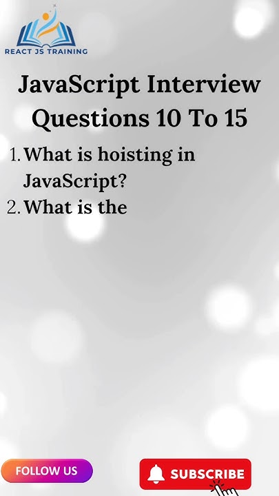 Javascript Interview Questions 10 To 15 Javascriptinterview Javascripttutorial Reactjs Youtube