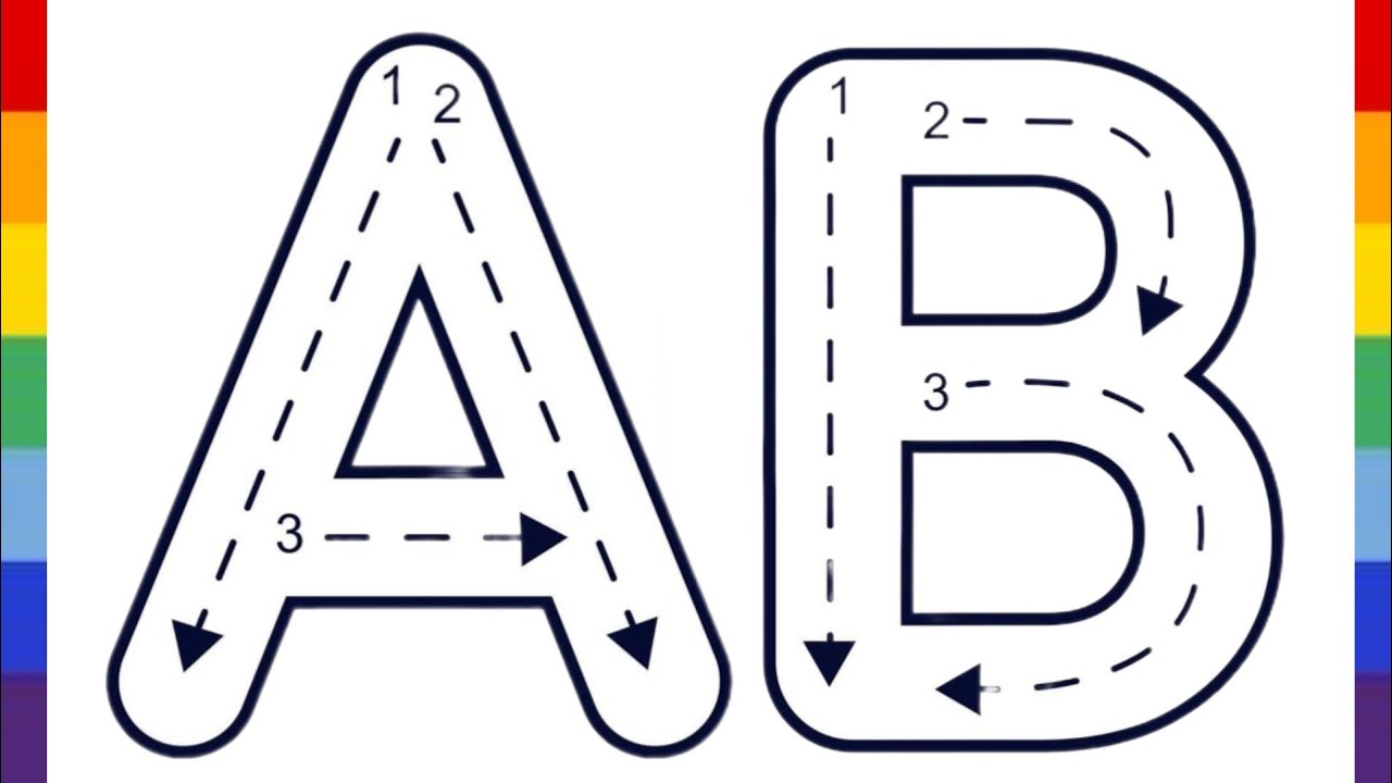 How to draw Learn and Trace Alphabets | kids drawing painting coloring ...