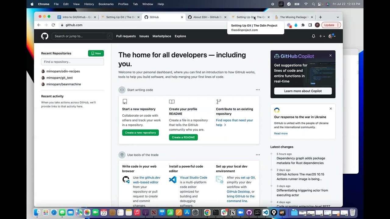 Setting up git and github for Mac - YouTube