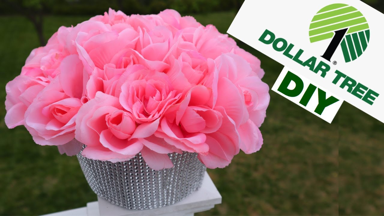 DIY Dollar Tree | DIY Rose Bouquet | Glam Flower Arrangement | Youtube ...