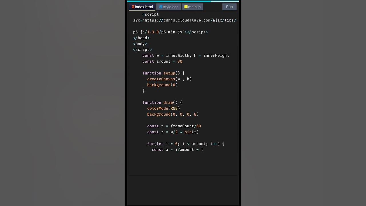Create Particle Circular Pattern with HTML Canvas |HTML5 Canvas Tutorial #shorts #coding # ...