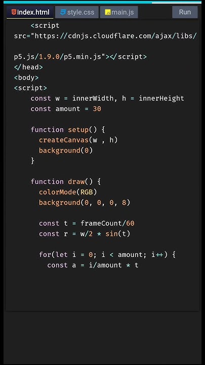 Create Particle Circular Pattern with HTML Canvas |HTML5 Canvas Tutorial #shorts #coding # ...