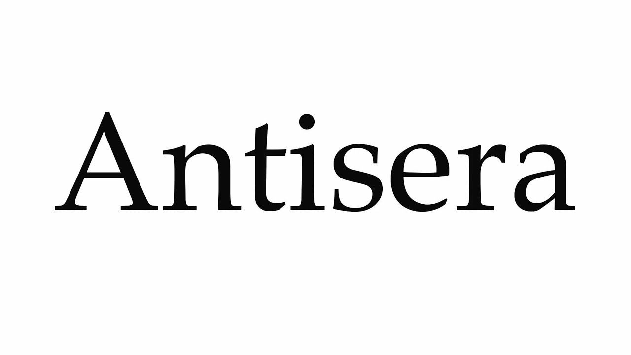 How to Pronounce Antisera - YouTube