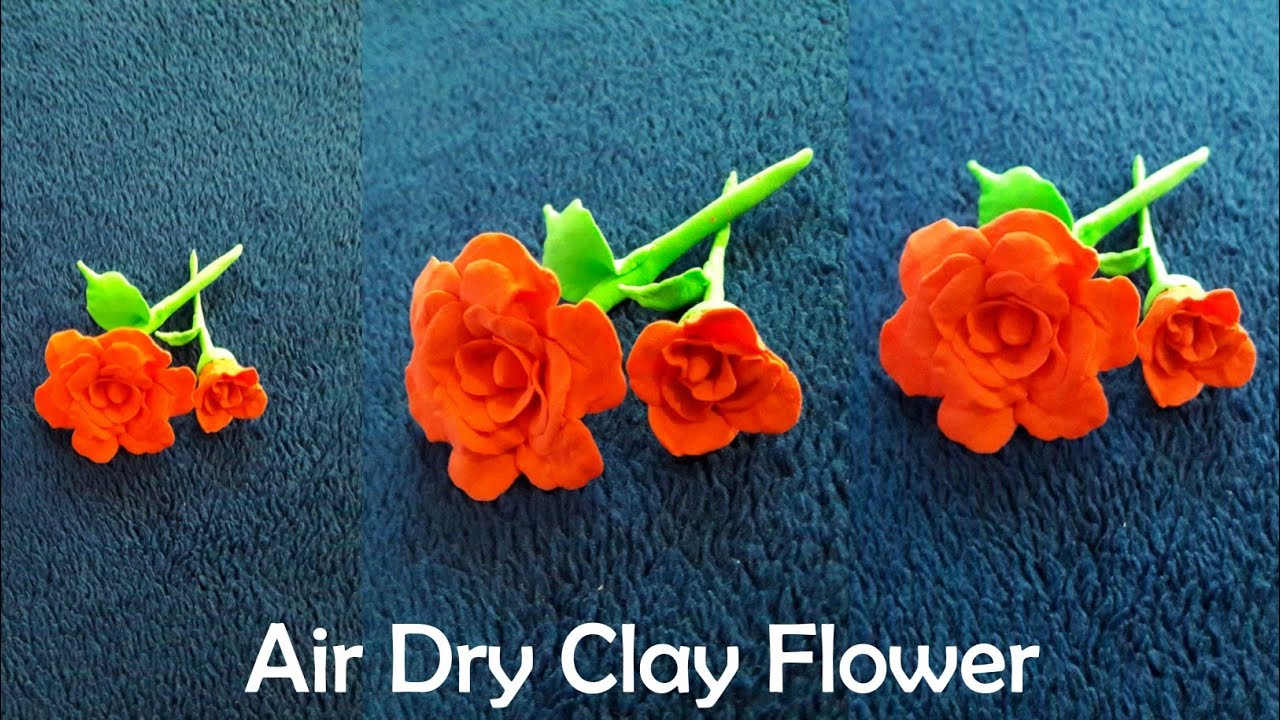 Clay Rose | Clay Rose Making | Air Dry Clay Crafts | Air Dry Clay ...