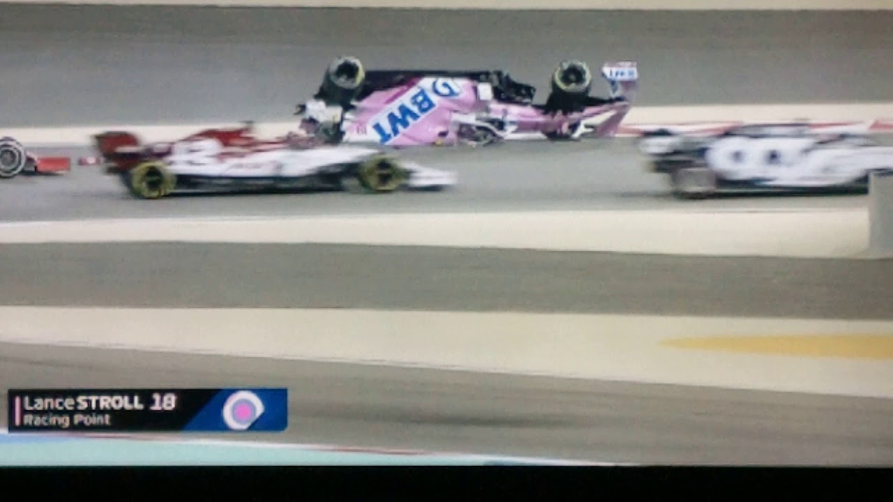 Lance Stroll crash Bahrain 2020 - YouTube