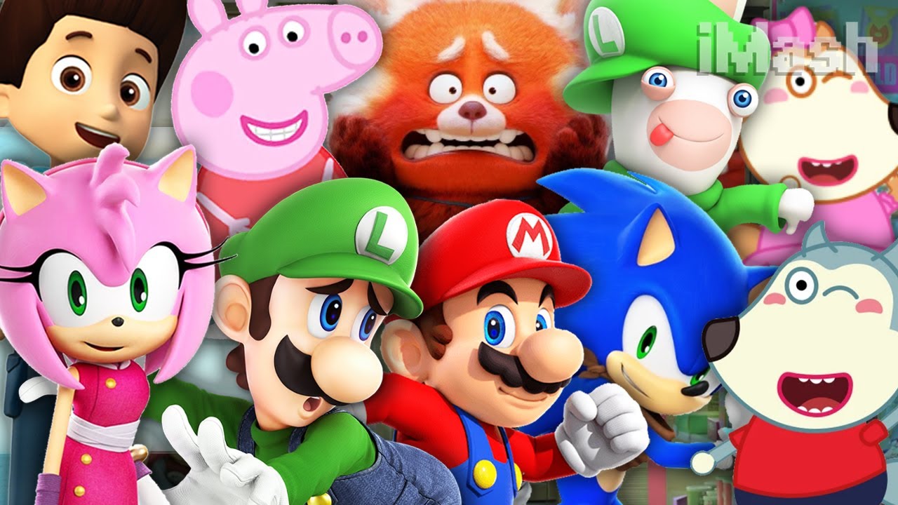 Awooga, but it's Luigi & Mario & Sonic & Wolfoo & Peppa Pig and friends ...