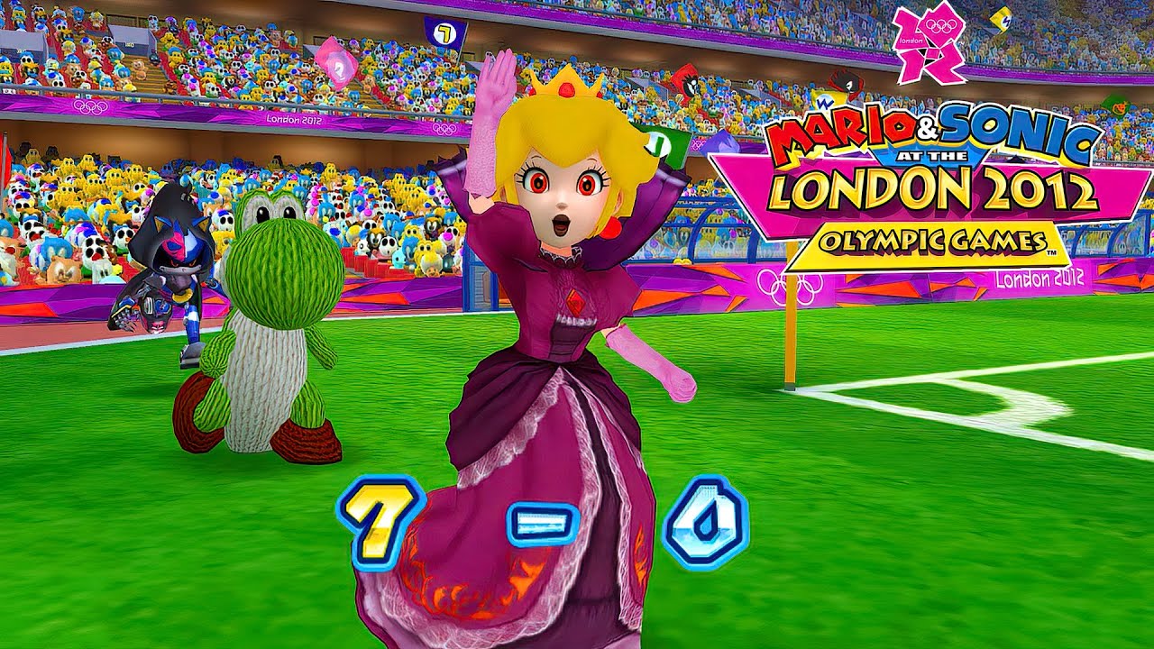 Mario & Sonic at the London 2012 Olympic Games Football Peach, Yoshi ...
