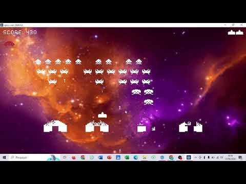 Jogo Space Invaders Godot com deslocamento vertical, vida bônus e ...