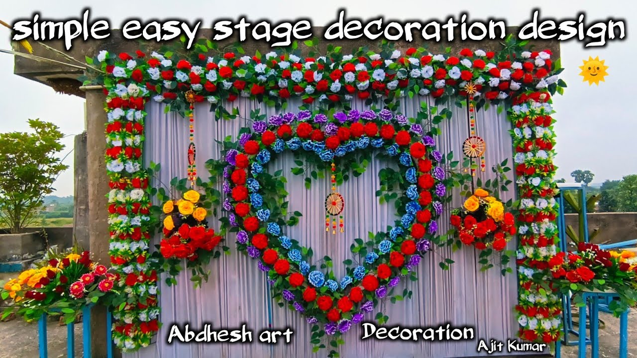 Simple & easy stage decoration design. आसान तरीके से स्टेज सजाना सीखे ...