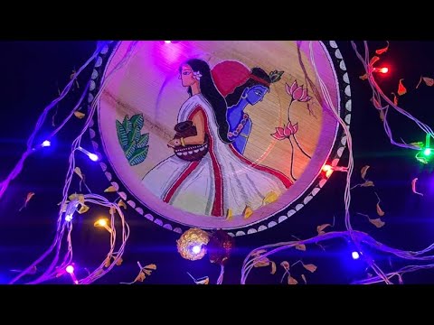 Areca leaf plate panting (supari patta) // Acrylic colours (Fevicryl ...