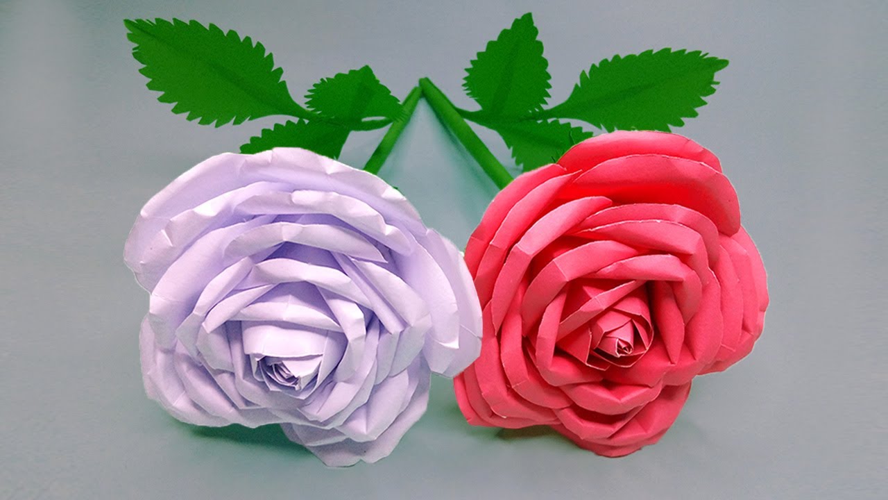 How to make Realistic, Easy paper Roses | Paper flower DIY | Rose ...