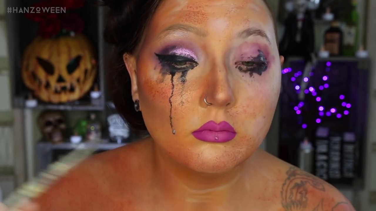 Fake Tan Chemical Burn Barbie Halloween Makeup Tutorial - YouTube