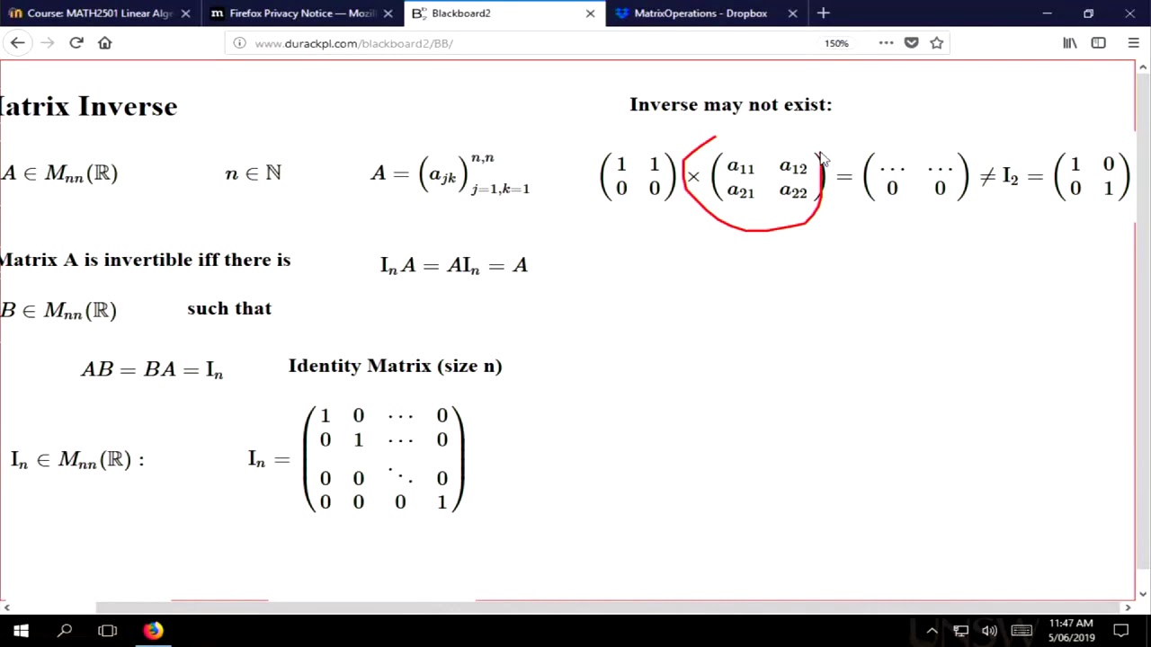 Introduction and Definition -- Matrix Inverse - YouTube