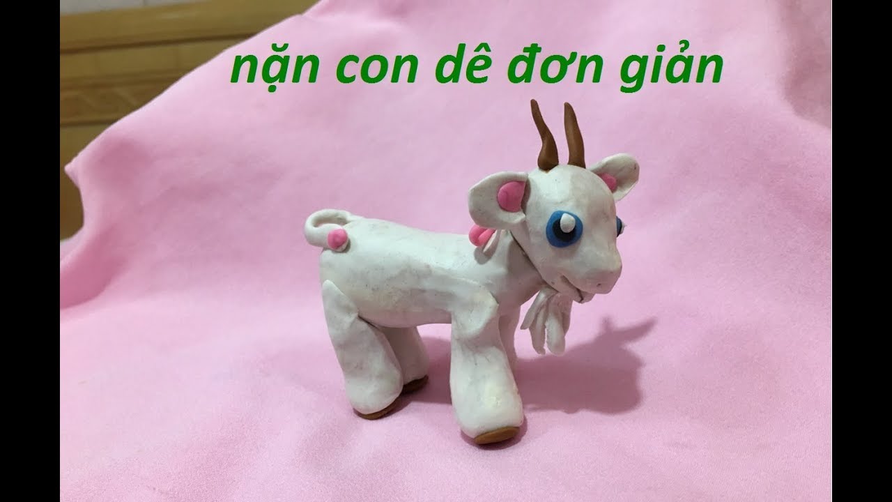 cách nặn con dê: polymer clay goat-clay gober goat - YouTube