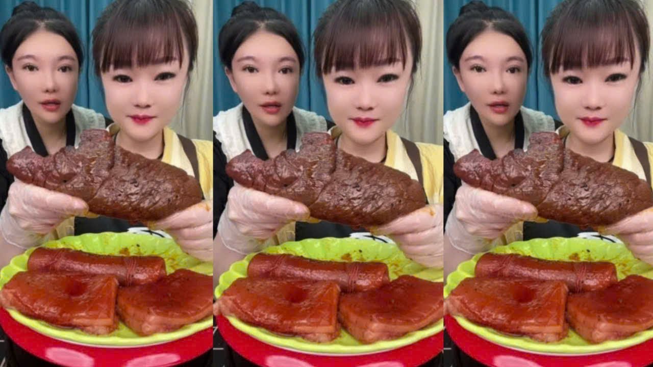 Eat Pig Lungs, Pork Skin, Braised Pork Fat, Eat A Big Piece Of Meat To ...