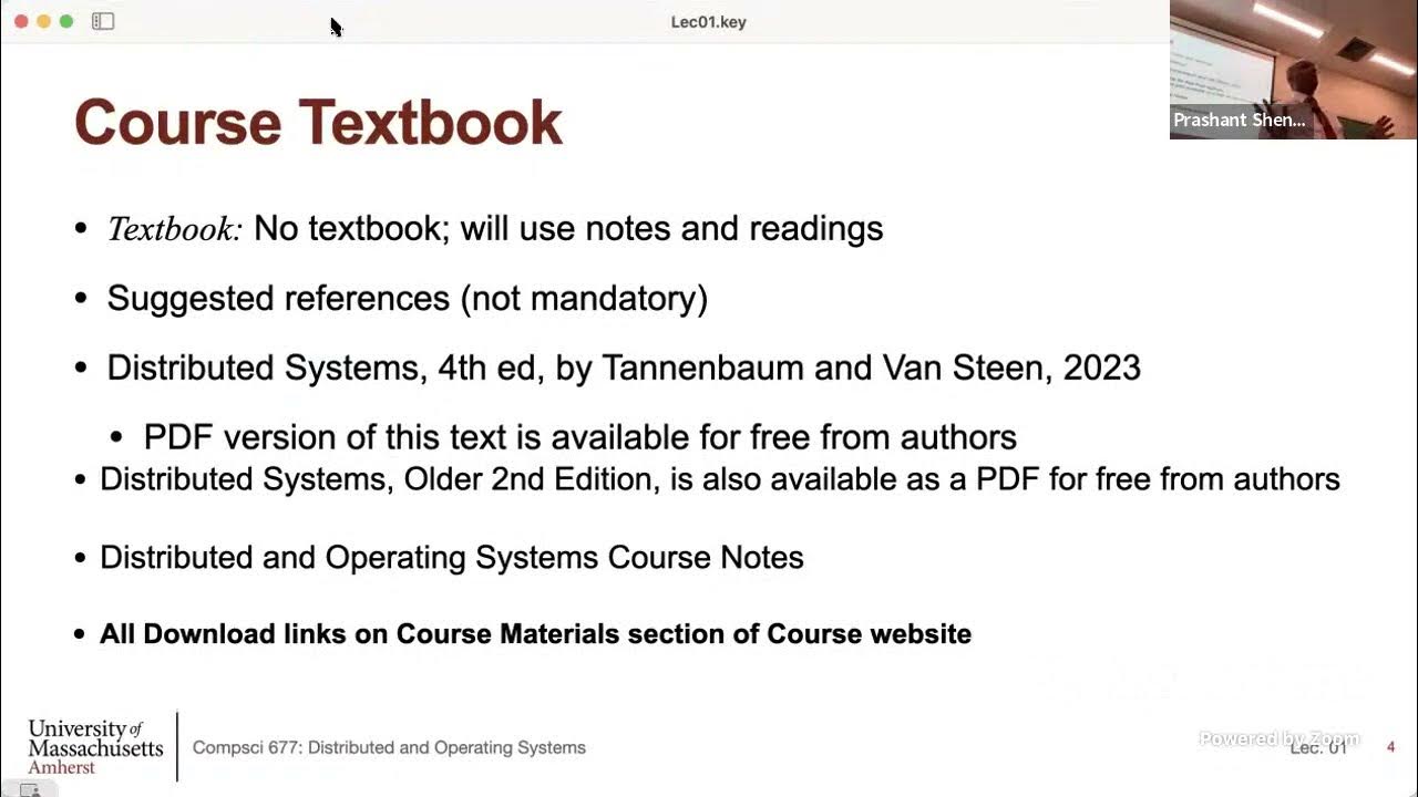 Umass Cs677 Spring 24 Lecture 01 Introduction To Distributed Systems Youtube