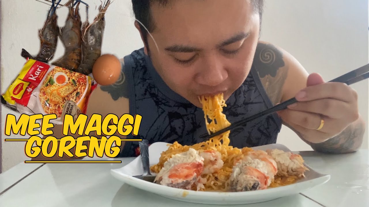 SARAPAN PAGI MEE MAGGI GORENG CAMPUR UDANG // UDANG PASSIN - YouTube