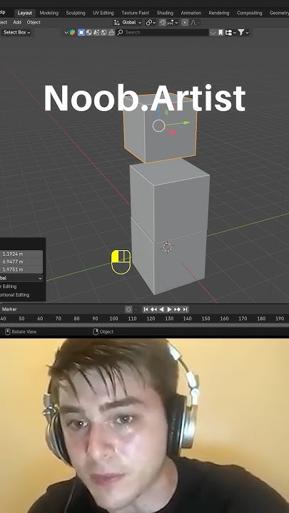Noob vs Pro artist: align object #blendertutorial #blender #blendercommunity #blender3d #b3d ...