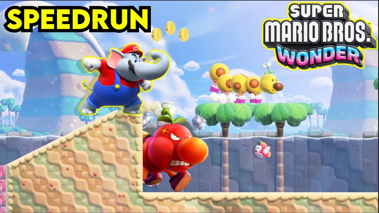 Super Mario Bros Wonder SPEEDRUN Wiggler Race Swimming - YouTube