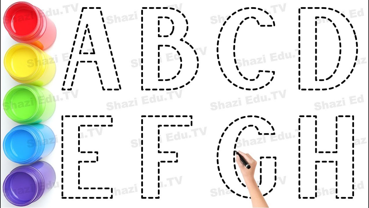 Let's Learn to Draw and Paint ABCDEFGH for Kids // Easy Step by Step ...
