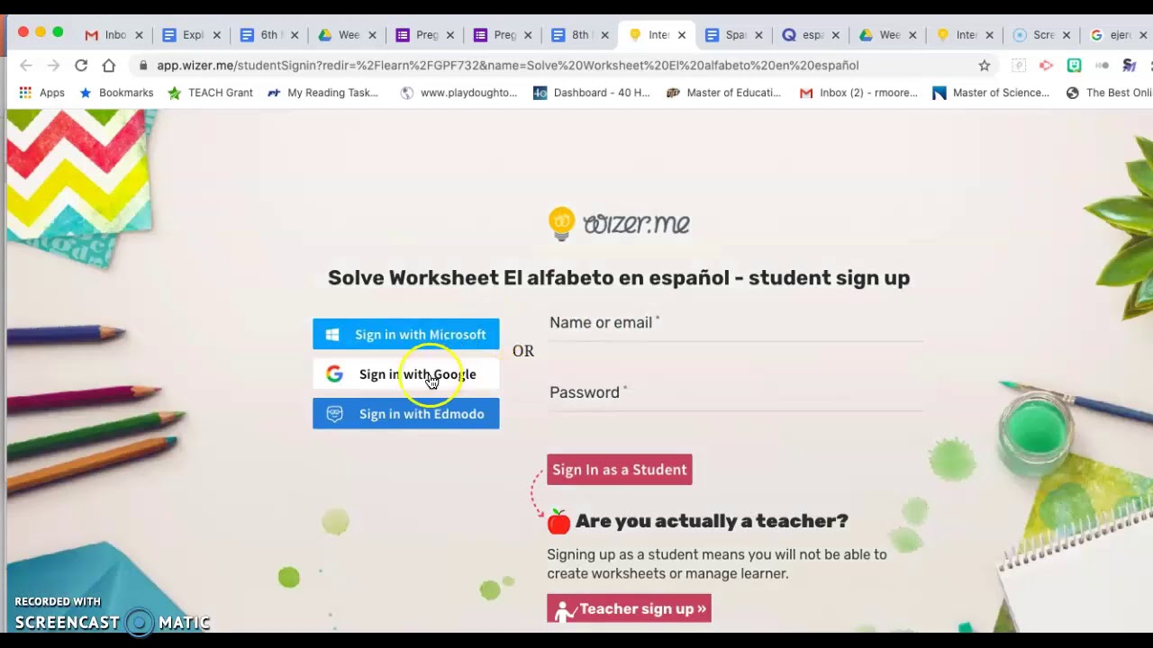 Signing into Wizer.Me - YouTube