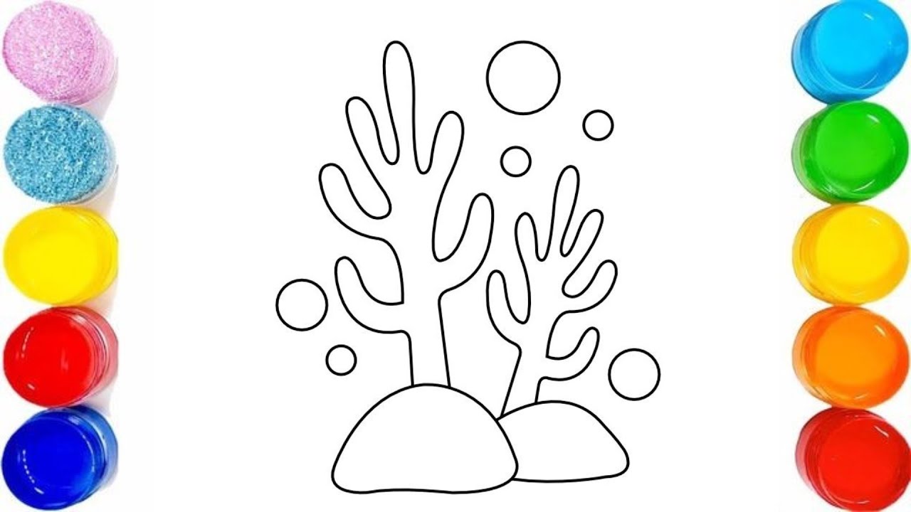 How to Color Corals Easy and Simple Drawing painting and coloring for ...