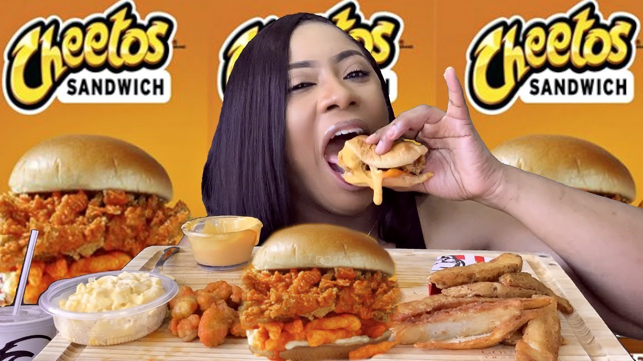 New KFC Cheetos Chicken Sandwich Lovers Box - Sandwich, Cheesy Nuggets ...