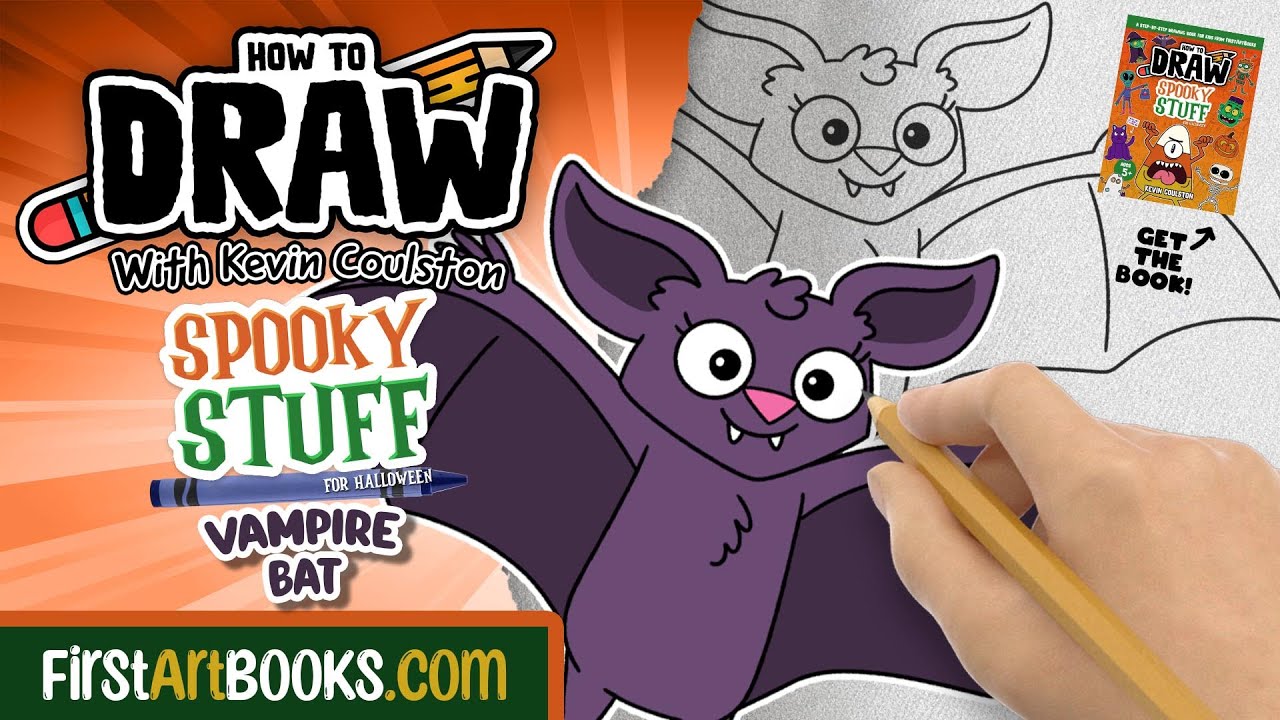 How To Draw A Vampire Bat for Halloween 🦇 Step-by-Step Drawing | Easy ...