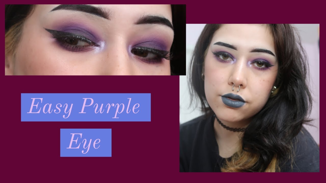 Super easy purple eye look - YouTube