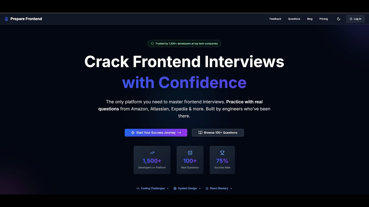 Crack Your Frontend Interview with PrepareFrontend.com 🚀 - YouTube