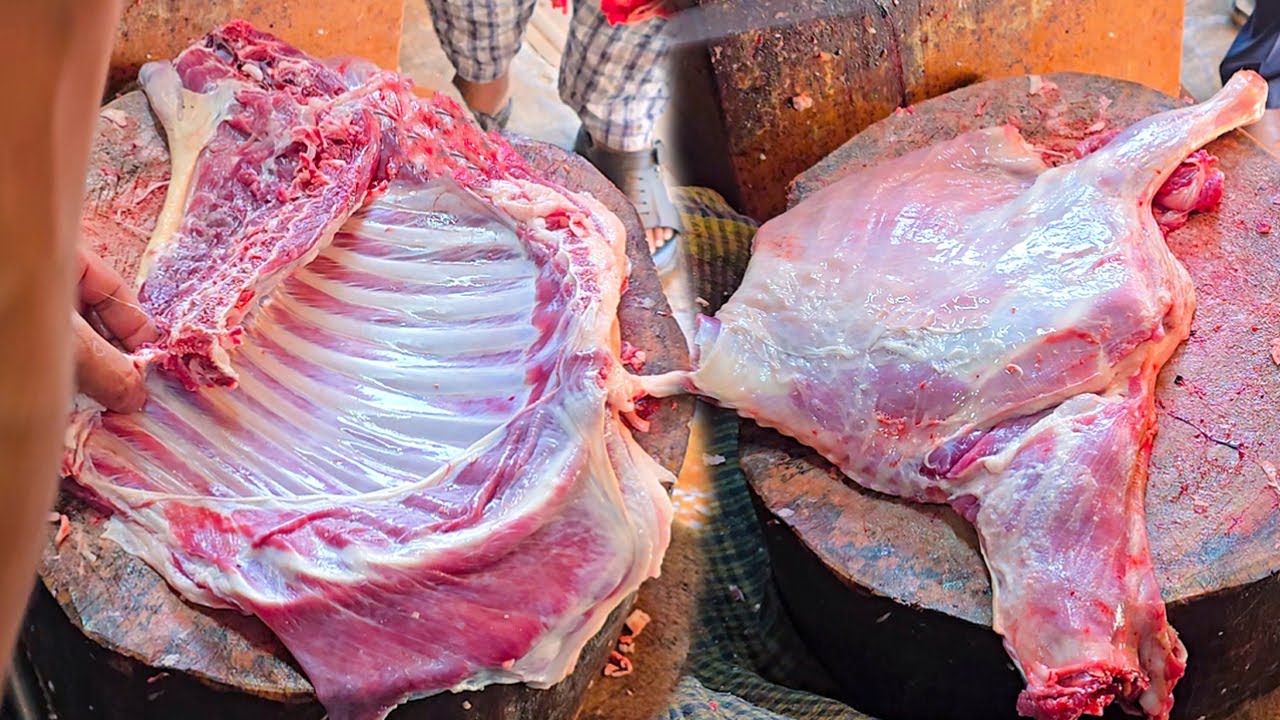 Amazing Pomfret Big Goats Leg Cutting Skills || Goats Meat Cutting Live ...