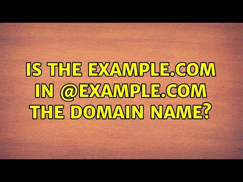 Is the example.com in @example.com the domain name? (2 Solutions ...
