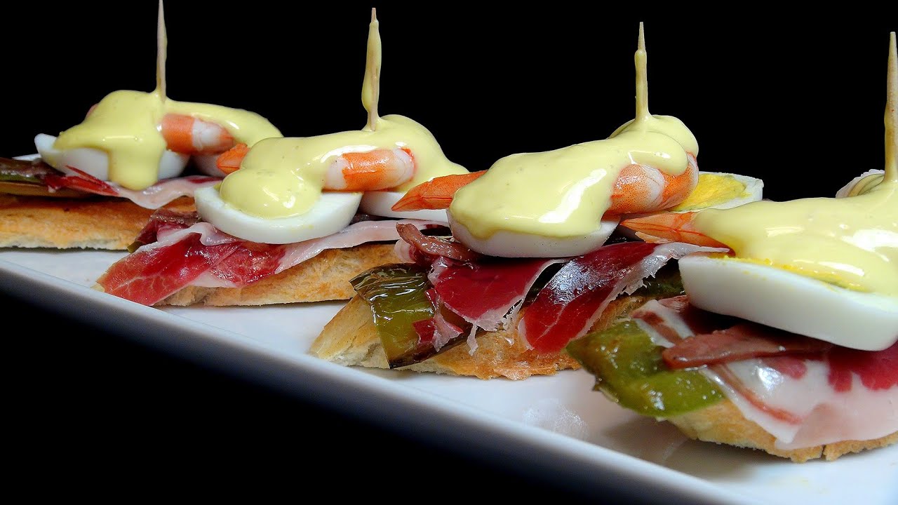 Pintxo de pimiento verde y jamón. Recetas de pintxos - YouTube