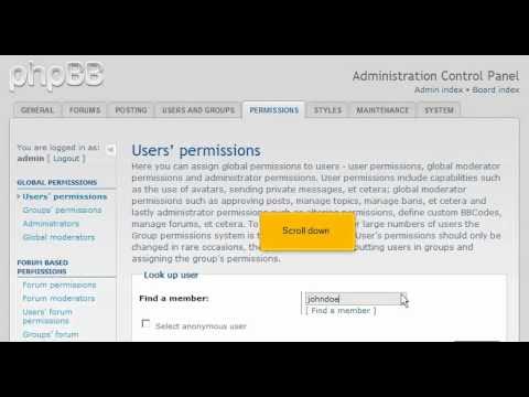 PHPBB3 - Managing user permissions in phpBB - YouTube