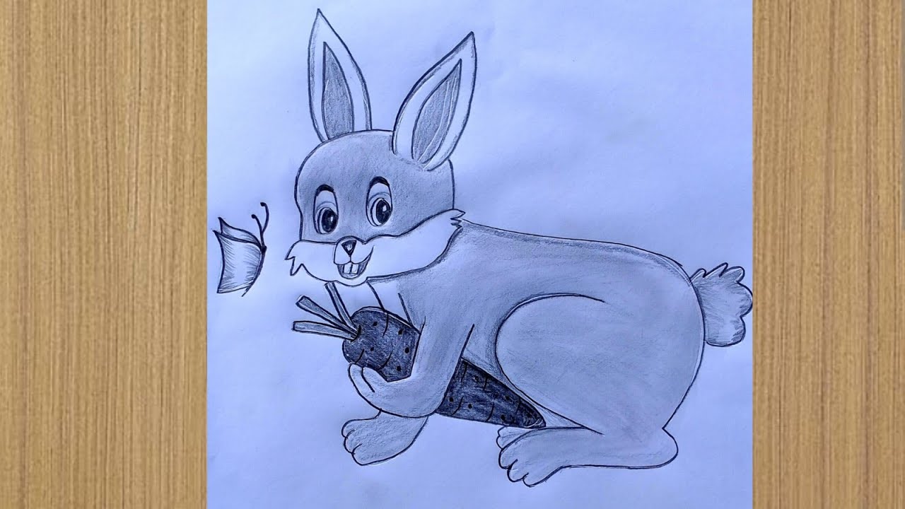 How to draw a picture of a remarkable rabbit with pension step by step ...