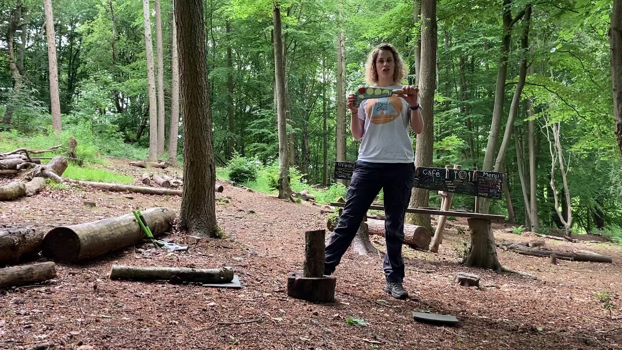 Demonstrating safe use of billhook - YouTube