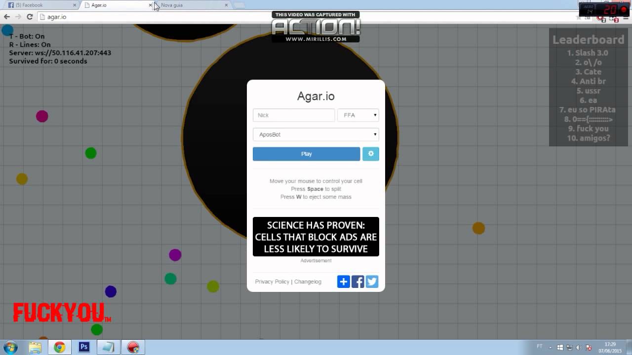 Hack Agar.io // Funcional [BOT] - YouTube