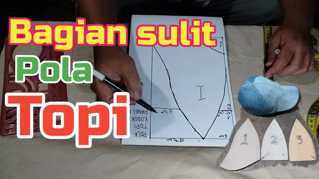 cara membuat pola topi kodok 6 panel - YouTube