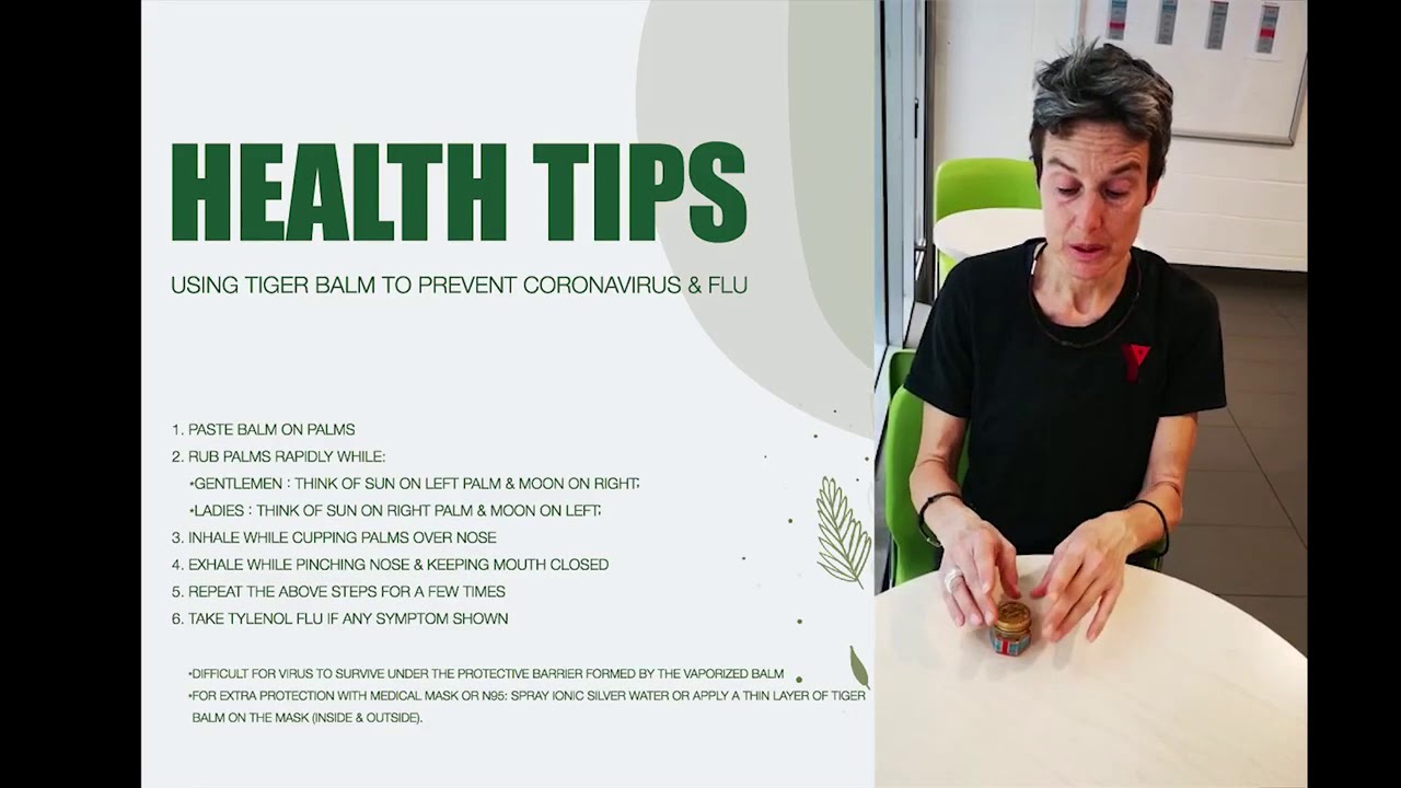 「Using Tiger Balm or Vicks to fight coronavirus & respiratory diseases ...