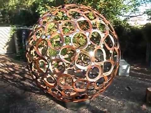 inside the 2m steel sphere handmade from scrap - YouTube