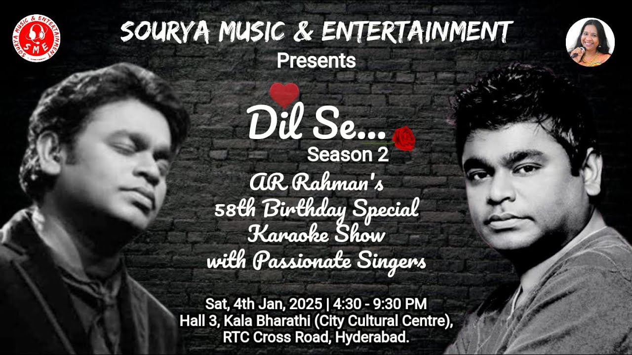 SOURYA MUSIC & ENTERTAINMENT ll Season - 2 ll AR Rahman`s 58th Birthday ...