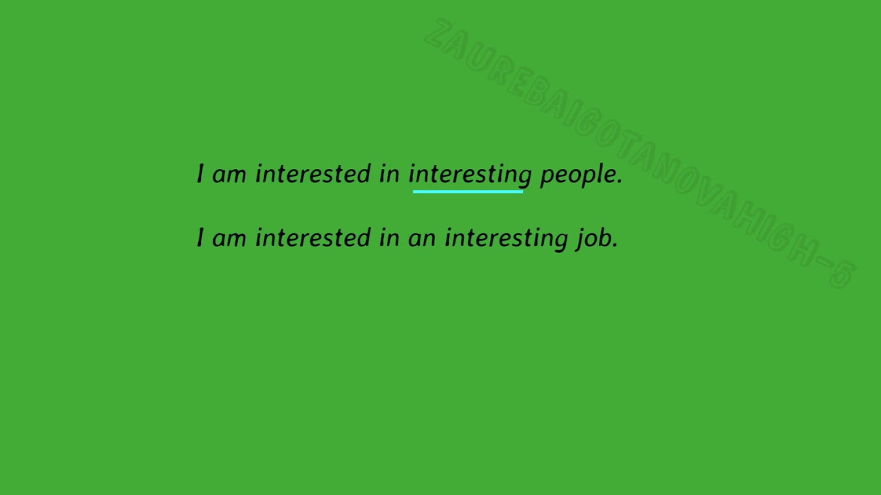 English lessons S + to be + adjective + in I am interested in ... - YouTube