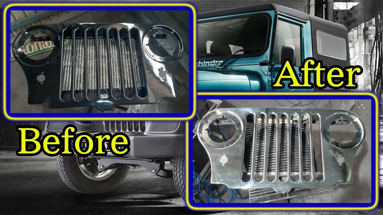 Thar Front Grill Chrome Painting | Thar Modified | Thar Accessories ...
