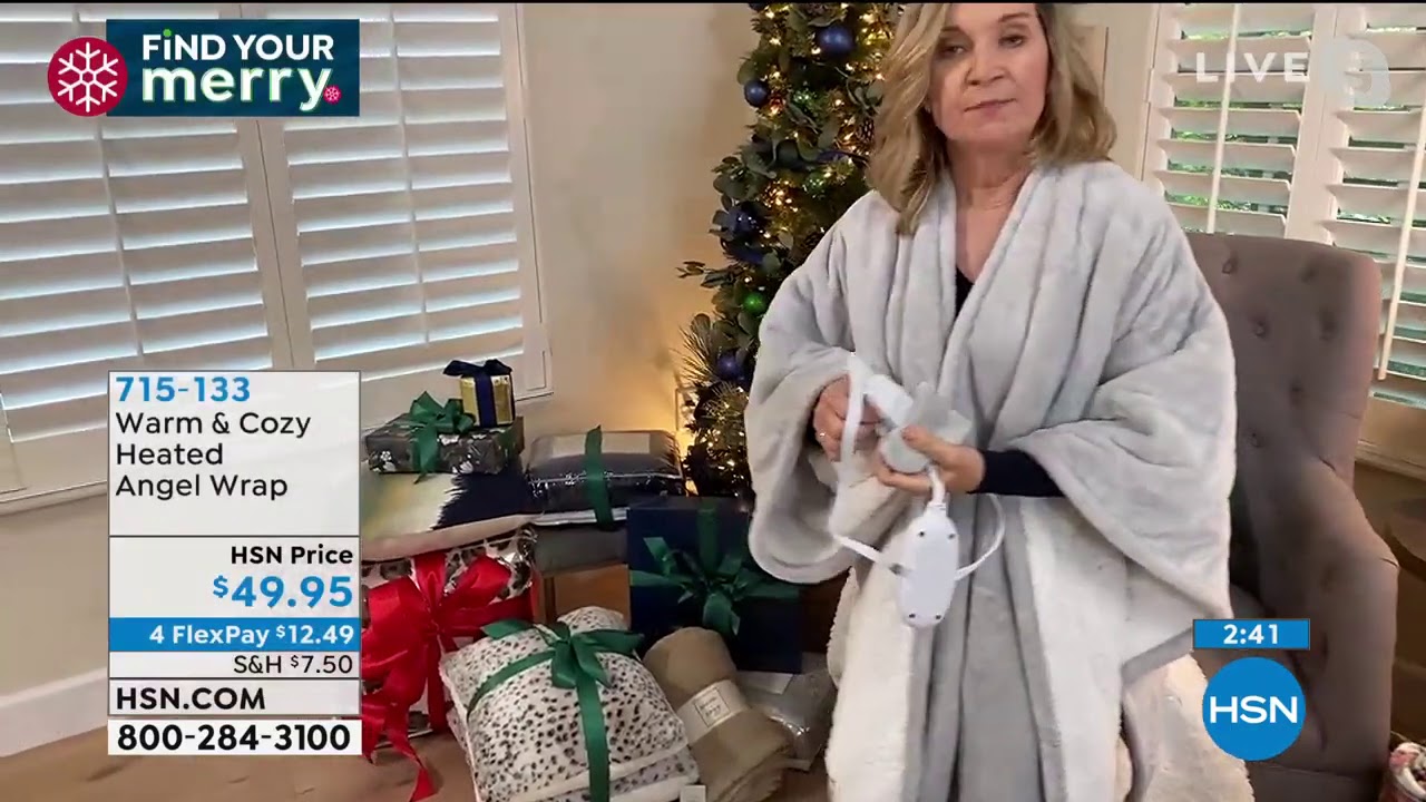 Warm Cozy Heated Angel Wrap - YouTube