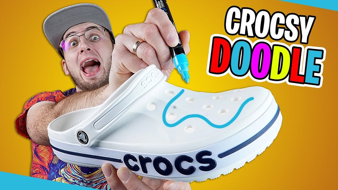 I paint crocs in crazy doodle theme - custom doodle - YouTube
